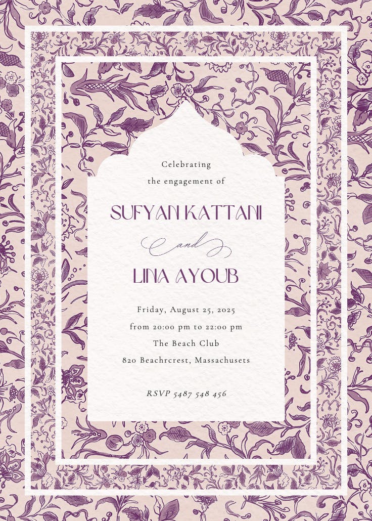 Scrolling Script - Printable Party Invitation (Free) | Greetings Island